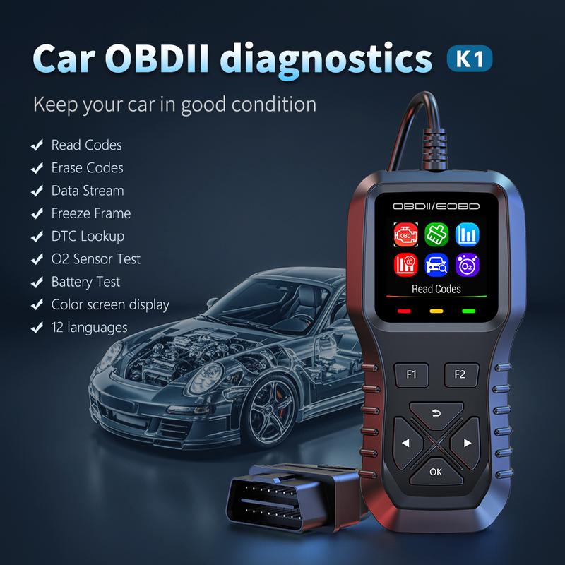 Car OBDII Diagnostic Tool 12 Language Support, Color Screen, - TikTok ...