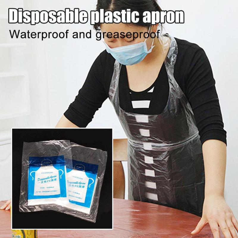 Disposable Aprons Dustproof Plastic for BBQ Cooking Baking Painting ...