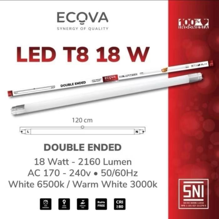 ECOVA - Lampu Neon LED Tube TL T8 9W 60cm / Lampu LED Tube T - Shop ...