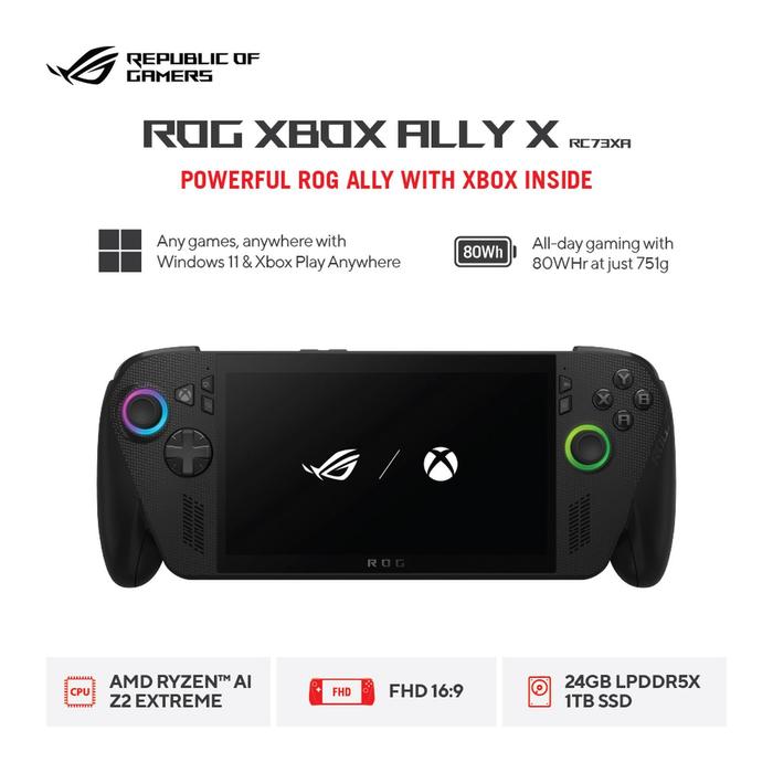 Jual ASUS ROG Xbox Ally X RC73XA-Z2EA35A3T AMD Ryzen AI Z2 Extreme ...
