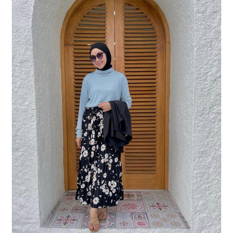 RN-ROK PLISKET PREMIUM MOTIF BUNGA MATAHARI/ ROK PLISKET MAYUNG/ - Shop ...