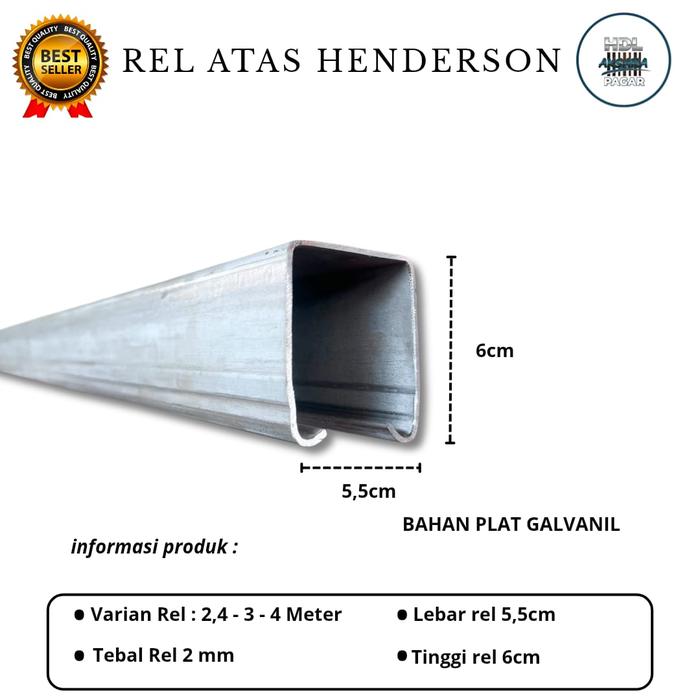 Jual HDL Rel Atas Henderson Tebal 2.3 mm Bahan Plat Besi Galvanil ...