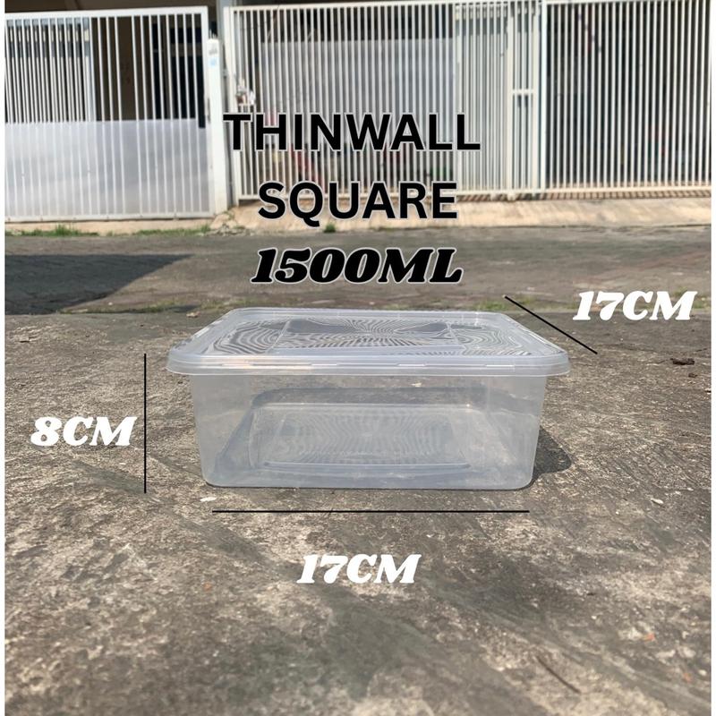 Thinwall SQUARE 1500ML /Kotak Makanan/Kotak Penyimpanan/Packaging ...