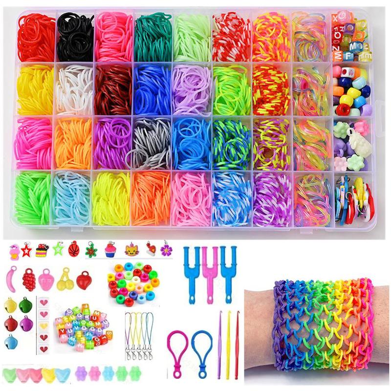 Set Gelang Getah Pelangi, Pemasangan Gelang Getah Berwarna-warni ...