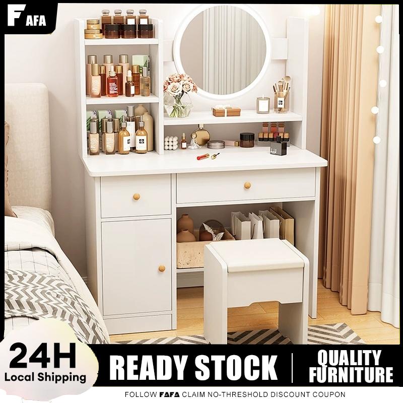 【FAFA】Dressing Table with LED Mirror Meja Solek Cermin Dan With ...