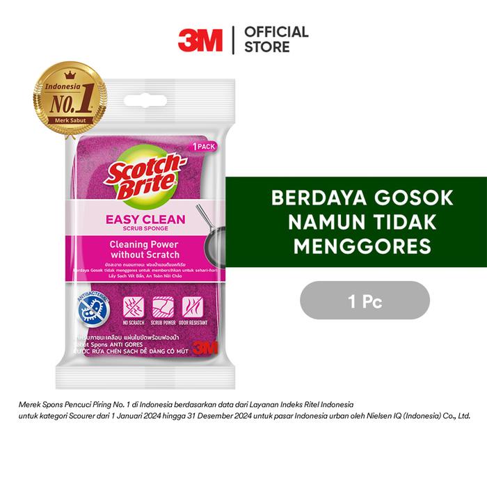 Promo 3M Scotch-Brite Sabut Spons Anti Grs Anti Bakteri / Easy Clean 1 ...