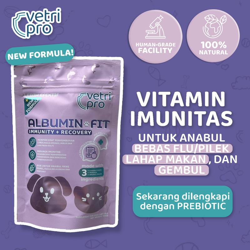 Vitamin Kucing Imunitas ,Bebas Flu/Pilek & Jamur, ALBUMIN FIT VETRIPRO ...