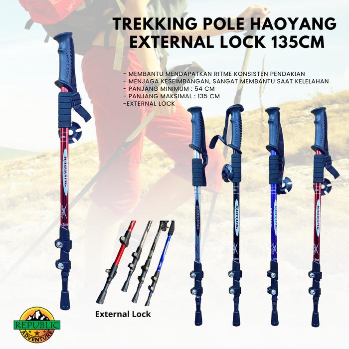 Promo Trekking Tongkat Pendakian External Lock Panjang 135cm Camping ...