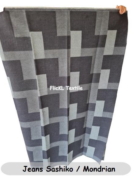 Kain Jeans Sashiko Bahan Jeans Mondrian Jeans Corak Mondrian - Shop ...