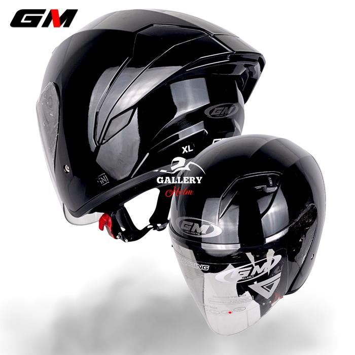 Promo HELM GM G2 SOLID | BLACK GLOSSY | G-2 SINGLE VISOR SNI ORIGINAL ...
