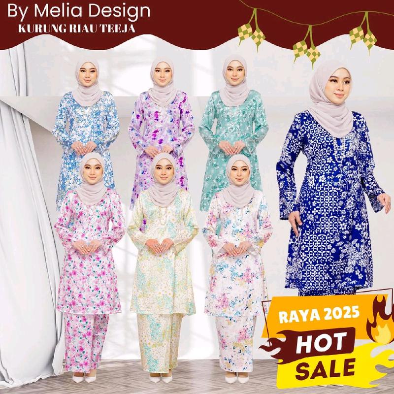 KURUNG MODEN RIAU TEEJA BY MELIA DESIGN EMBOSS SATIN SILK PREMIUM ...