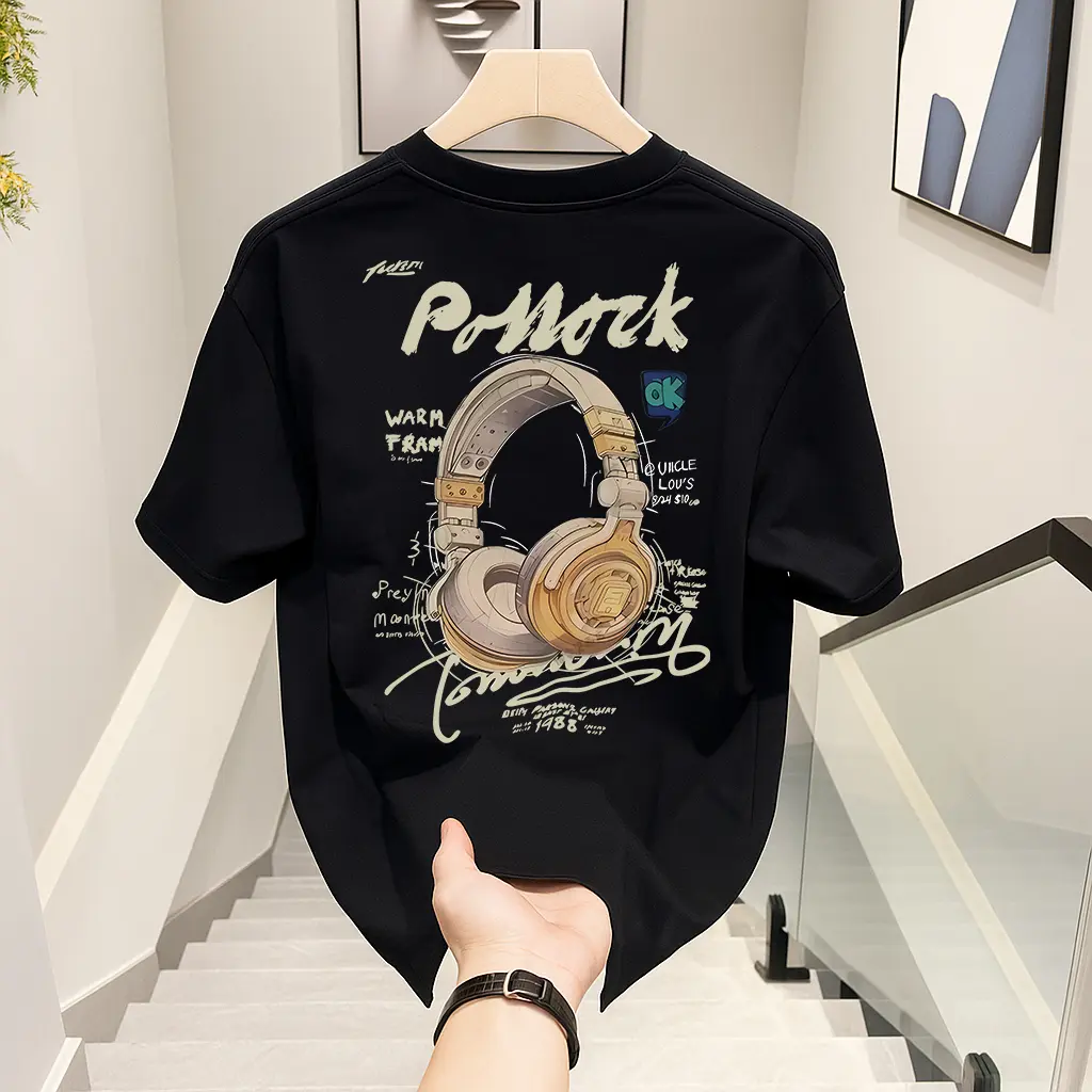 Baju Keren Kaos Hitam Putih Kerah Bulat Logo Oblong Pria Dewasa Santai ...