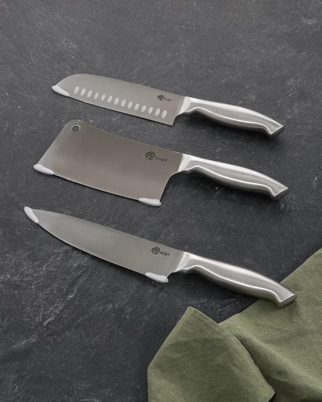 RUBY Pisau Dapur Premium | Cleaver, Santoku & Chef Knife Stainless ...
