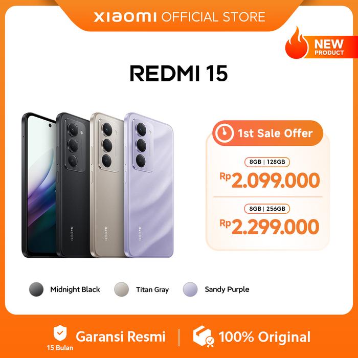 Promo Xiaomi Redmi 15 (8/128) (8/256) Baterai besar 7000mAh | Ekspansi ...
