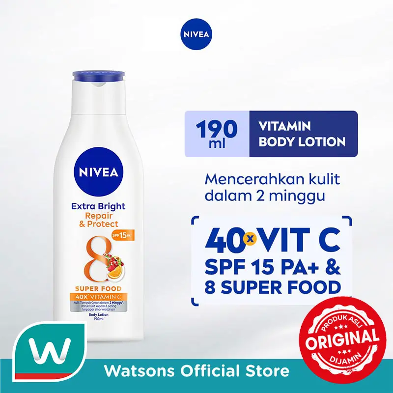 Nivea Body Lotion Extra Bright Repair and Protect SPF15 190mL - Shop ...