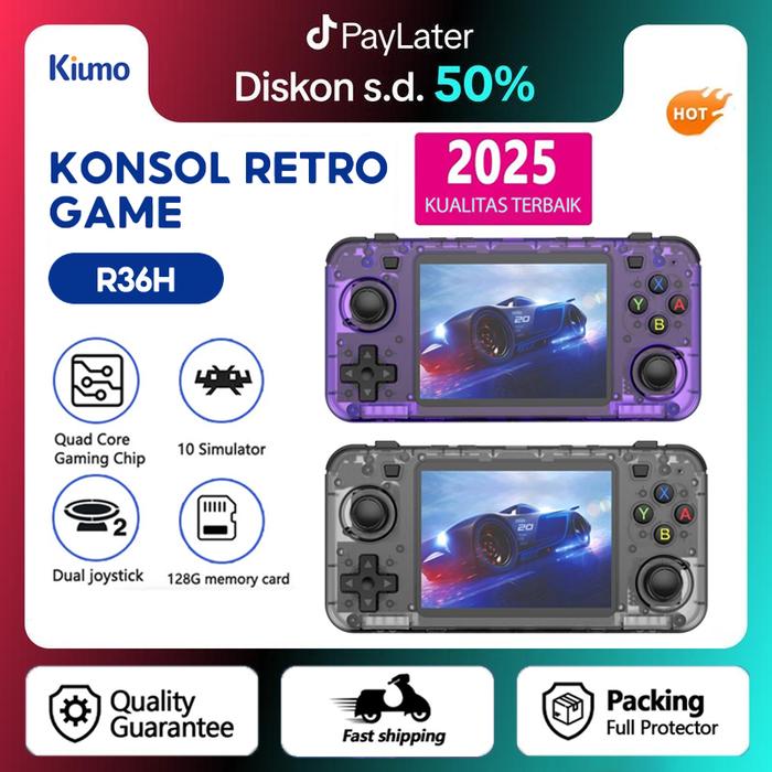 Promo Kiumo R36H Konsol Game Genggam Retro Konsol Game Portabel 128GB ...