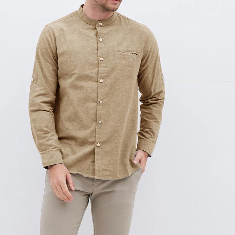 505 ATASAN KOKO POLOS MUSLIM LENGAN PANJANG BAHAN KATUN RAMI - Shop ...