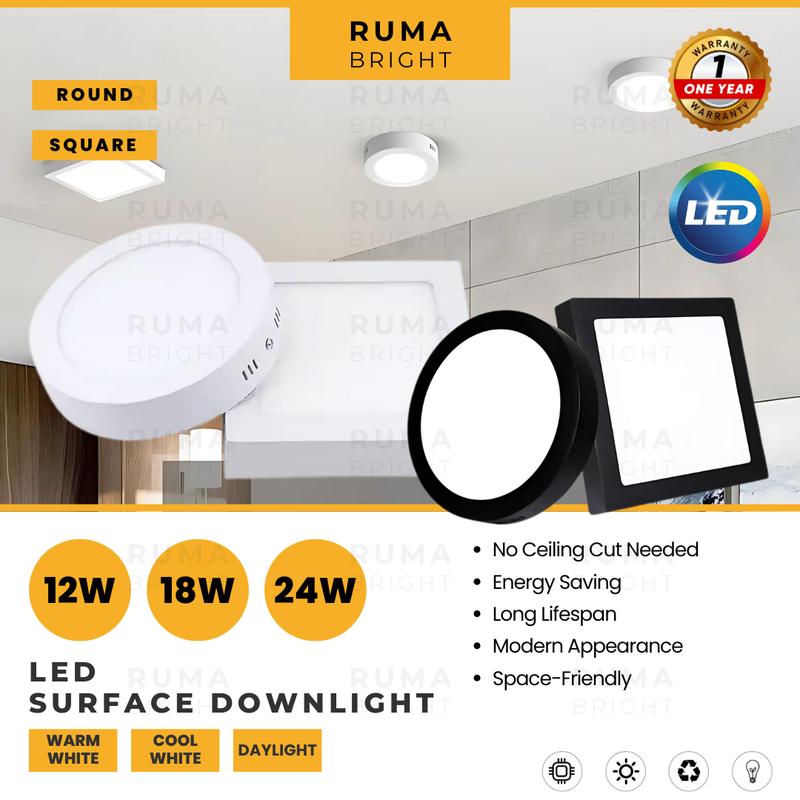 Lampu Siling Moden LED –12W 18W 24W | Bulat & Petak untuk Rumah ...