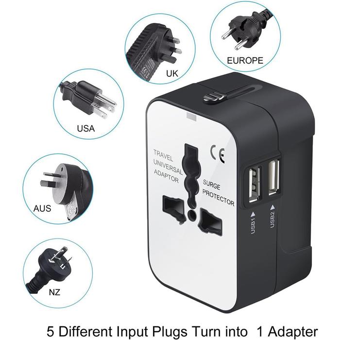 Jual 5 in 1 Travel Plug Adapter Global Universal Conversion Socket ...