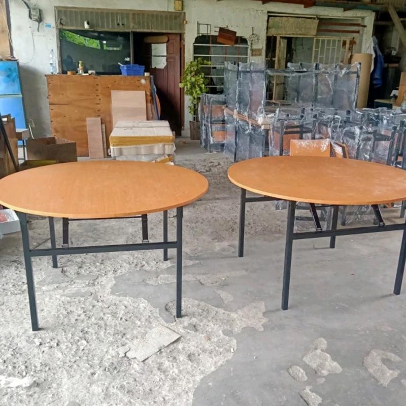 Meja Lipat ibm polaris bulat Bundar Pegas Kayu Multiplex 18mm Rangka ...