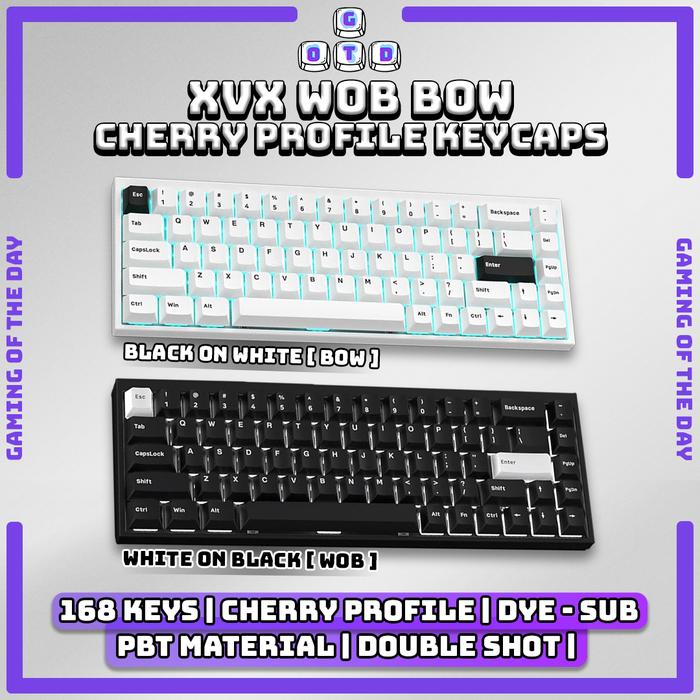 Jual XVX BOW WOB BLACK WHITE Cherry Profile Double Shot PBT Keycaps ...