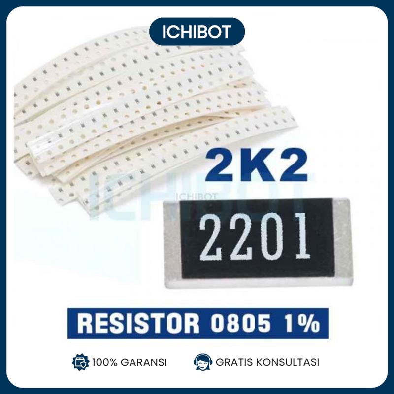 Resistor 2K2 2200 2.200 Ohm 0805 Toleransi 1% SMD SMT (10Pcs) - Shop ...