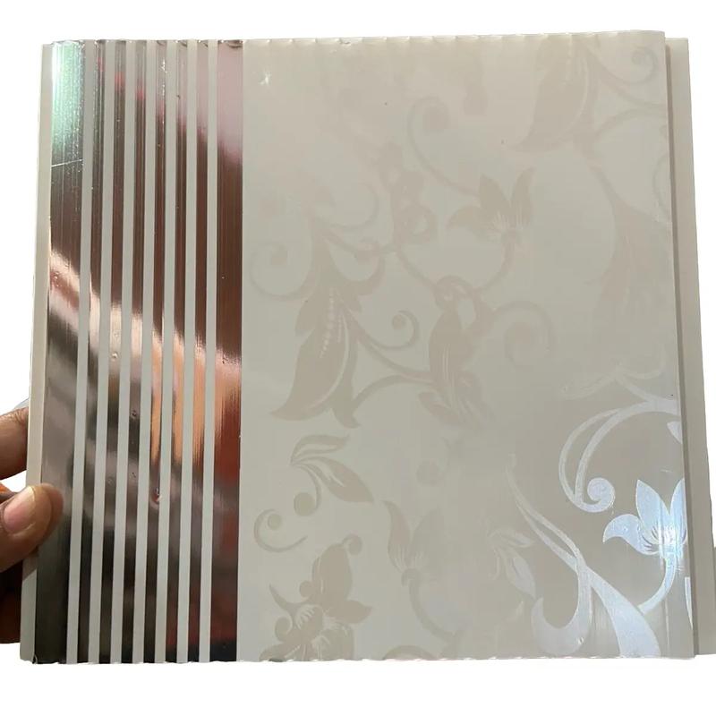 Plafon pvc putih motif batik bunga lis silver glossy T 508 - Shop ...