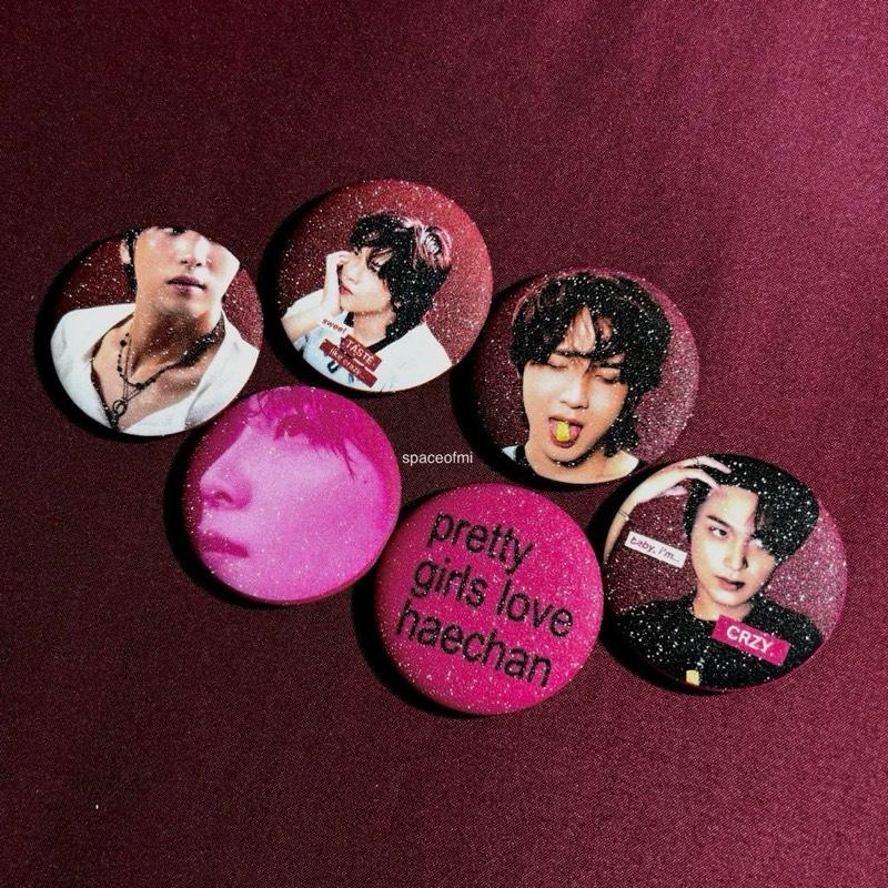 [READY STOCK] mini pin button glitter - haechan solo taste - holo by ...