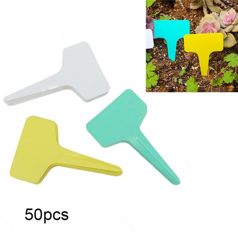 50pcs Plant T Markers Waterproof 6x10cm Sign Stakes tags plastic ...