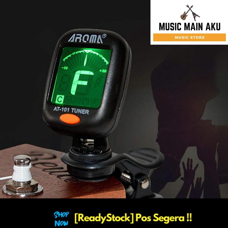AROMA AT-101 Digital Clip-on Guitar Tuner Foldable Rotating Clip ...