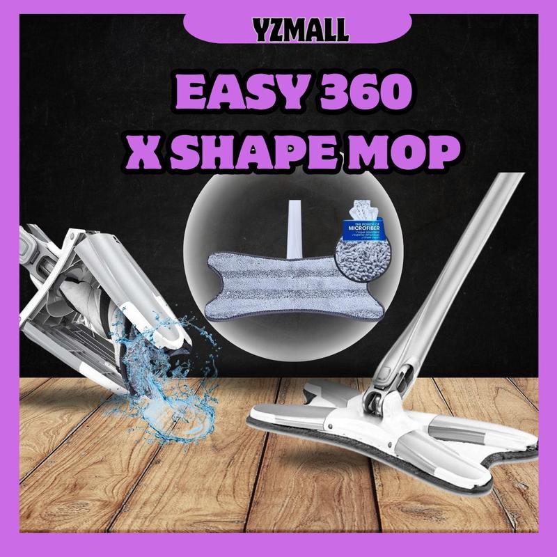 Mop Bebas Tangan X Shape Mudah Hand Free Self-Twisting Flat Mop ...
