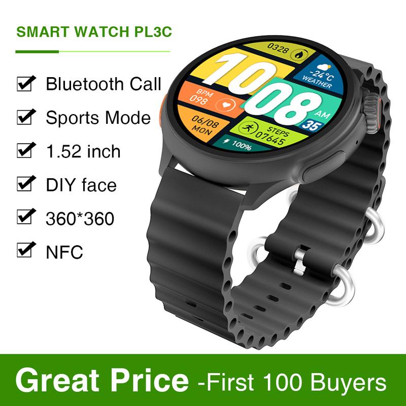 Prettylittle W3 Bluetooth Call Smart Watch NFC Voice Assistant 1.52 ...