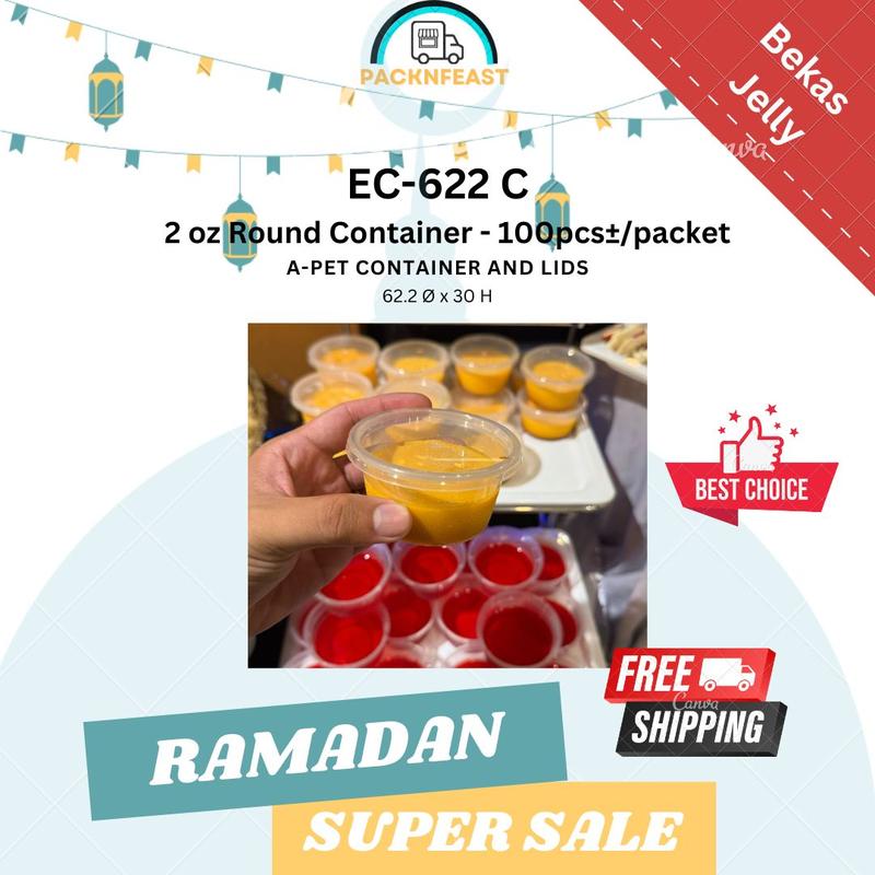 Esipak Bekas Dadih Viral 2oz Round Container - 100pcs±/packe - TikTok ...