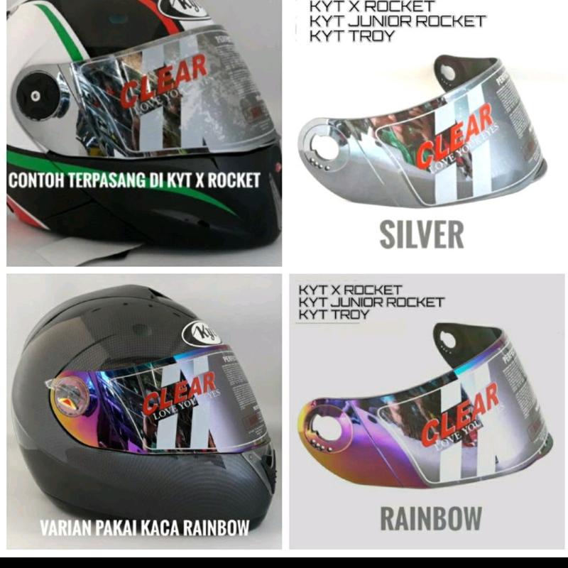 Kaca visor kyt x rocket iridium silver iridium pelangi - Shop | Tokopedia