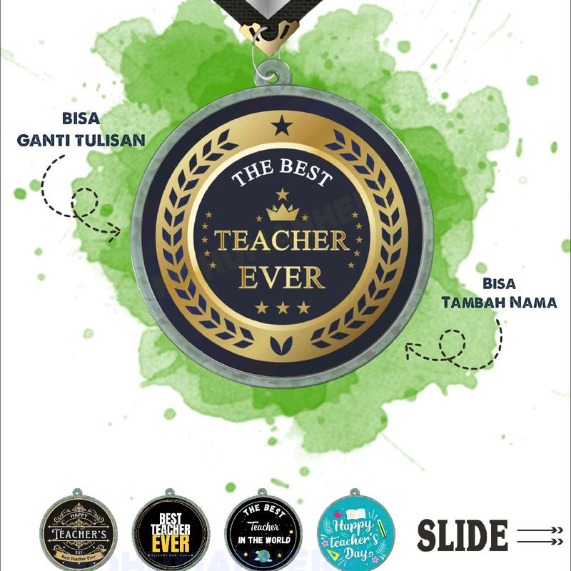 Medali Best Teacher Ever Custom Hadiah untuk Hari Guru - Bolak - Shop ...