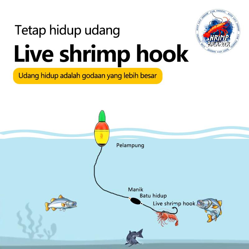 UOK FISHING Shrimp Holder Hook Live Shrimp Mata Hook Spring Fishhook ...