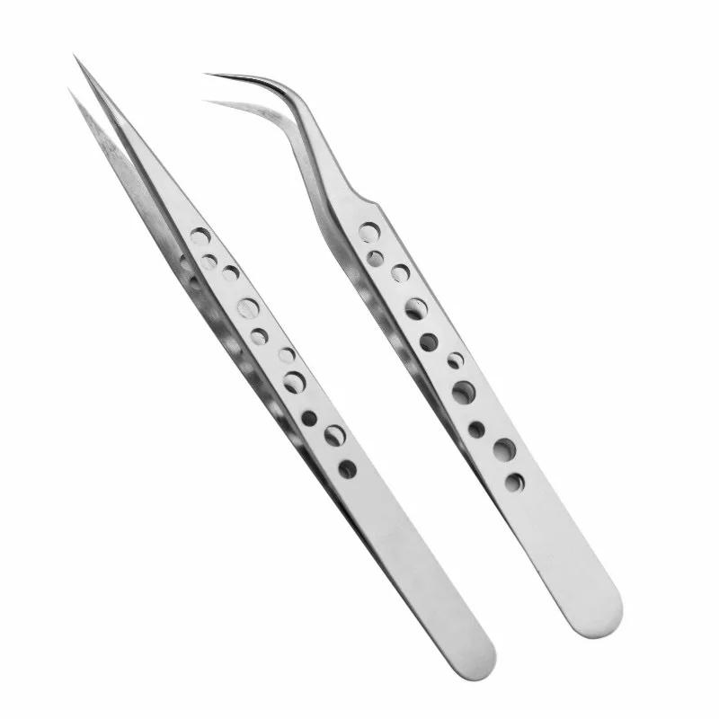 Electronics Industrial Tweezers Anti-static Curved Straight Tip ...