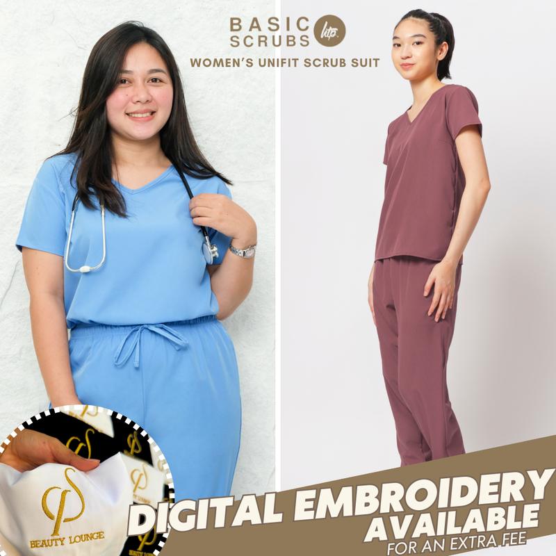 HTP Basics Women's Unifit Scrub Suit | Scrubsuit with embroidery ...