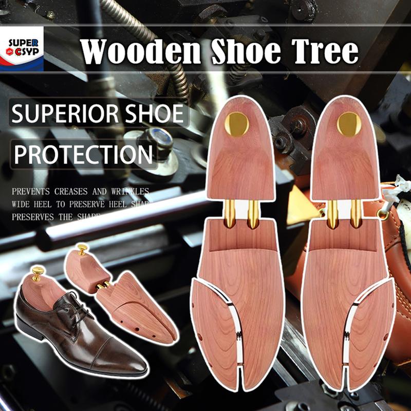 1 Pair Premium Wooden Shoe Tree Shaper Twin Tube Adjustable Metal ...