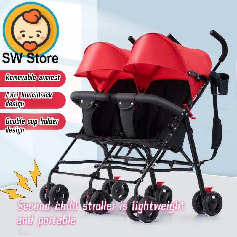 SW Kids Twin Baby Cart Ultra Lightweight Double Fold Umbrell - TikTok ...