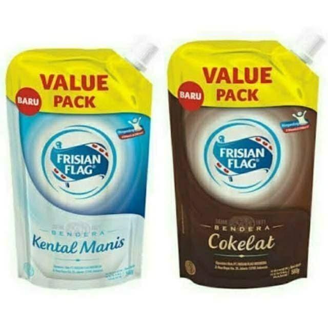 Jual Susu kental Manis (SKM) Frisian Flag Pouch 560 Gr- Putih & Coklat ...