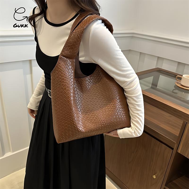 Beg tenunan Leather vintaj,Gentle women commute work totebag,bag ...