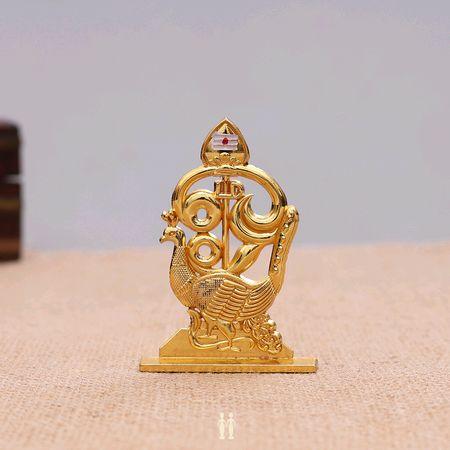 MAYIL MURUGAN VEL WITH SNAKE METAL GOLD PLATED 6 CM FOR CAR DASH ...