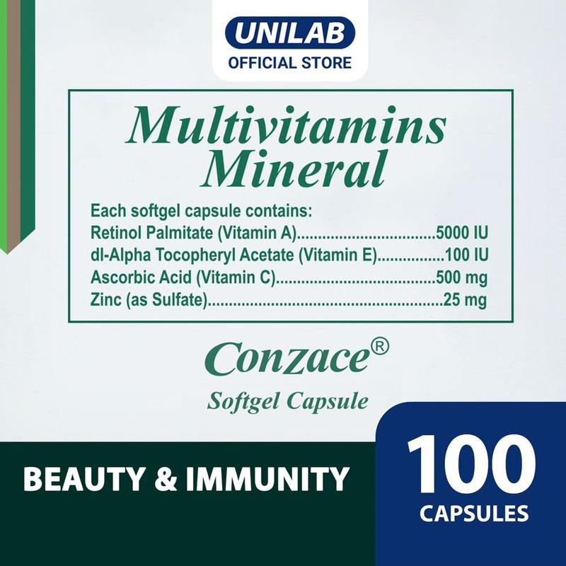 Conzace 100 Capsules Multivitamins (Helps Promote Immunity, Healthy ...