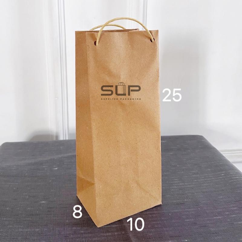 Isi 50 grosir paper bag botol minuman P10 L8 T25 tas kertas souvenir ...