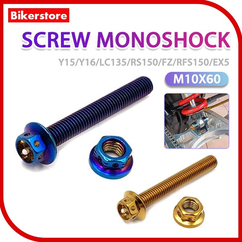 Screw Monoshock M10x60MM Screw Skru Monoshock Titanium Gold Shock ...