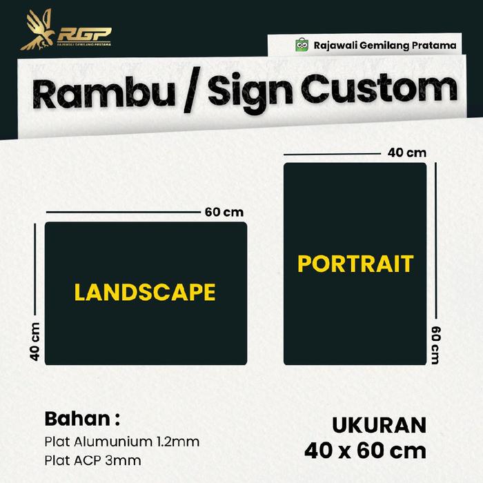 Jual Rambu / Sign Custom Ukuran 40cm x 60cm - Alumunium - ACP 3mm ...