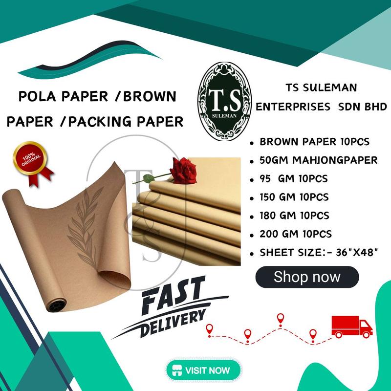 pola paper / brown paper | kertas pola | mahjong paper / packing ...