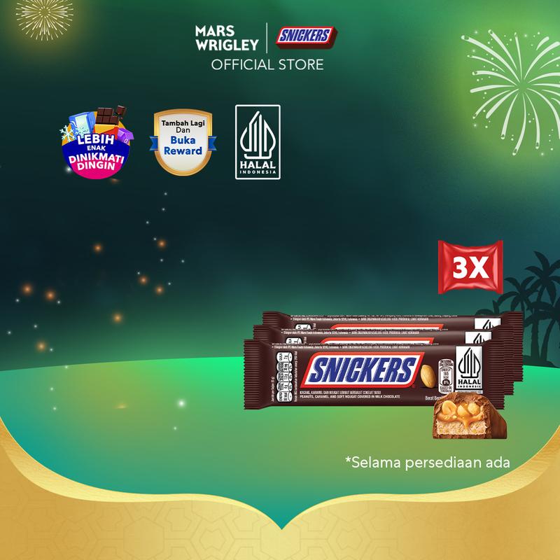 SNICKERS Peanut Original 35g X3 - Cemilan - Coklat - Caramel - Shop ...