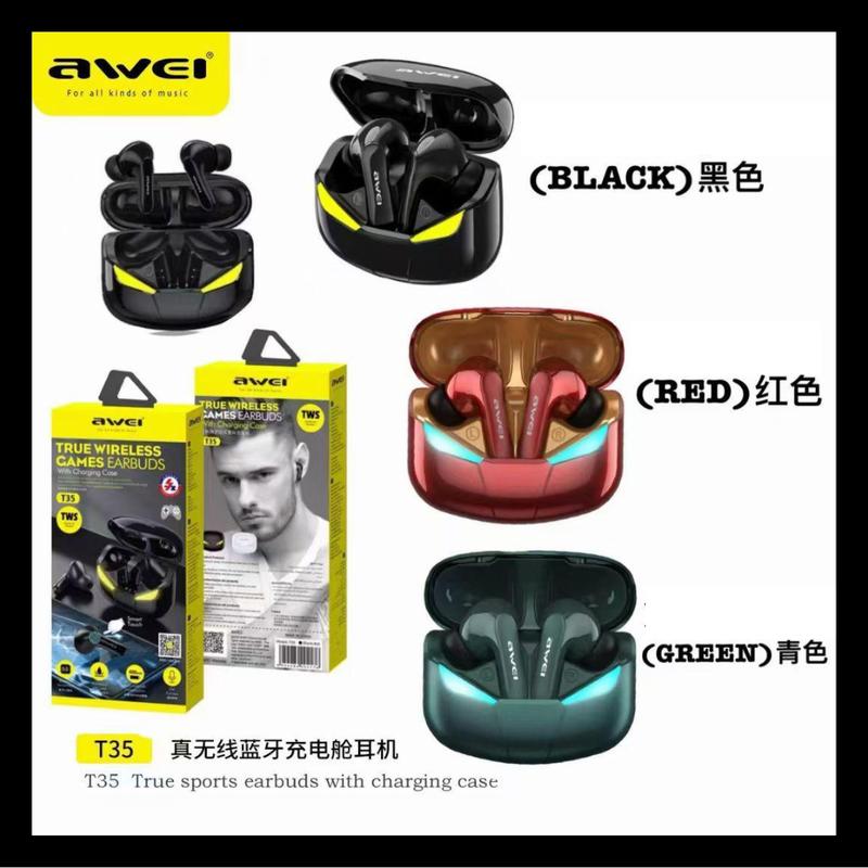 Awei T35 True Wireless Earphone Gaming Bluetooth Earphone Low Latency ...